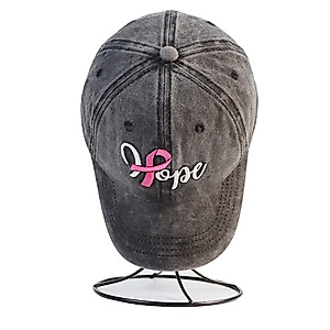 Fight Cancer Inspirational Gifts for Women, Breast Cancer Awareness Decorations Hope Hats, Pink Ribbons Caps for Mom, Grandma, Get Well Soon Gifts Adjustable Cotton Embroidered Baseball Cap