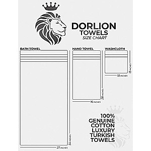 Dorlion Towels 6 Piece White Towel Set, 100% Turkish Cotton Soft Hotel Towels, Quick Dry Turkish Towel Set for Bathroom, Lilac