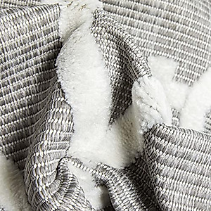 Well Woven Mali Tribal Diamond Pattern Indoor/Outdoor Grey 5'3" x 7'3" High-Low Area Rug