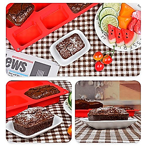 CAKETIME Silicone Mini Loaf pan, Mini Bread Pan Brownie Pan, 12 Cavities Nonstick Food Grade for Baking Mini Bread, Brownie, Cornbread, Cheesecake & Chocolate (1 Pack)