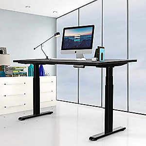 AIMEZO Dual Motor Electric Adjustable Desk Base Standing Workstation Smart Desk Adjustable Height Sit Stand Home Office Standing Desk Frame with 3 Tiers Legs/ 4 Memory Preset Button Controller
