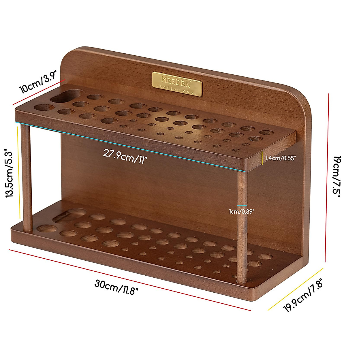 MEEDEN PRO Paint Brush Holder - Wooden Paint Brush Organizer - Paint Brush Holder for Artist - Art Supply Storage for Desk, Arts and Crafts