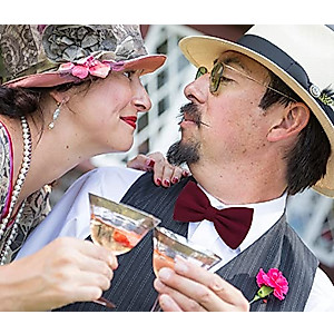 SISIDI Cotton Men's Pre-Tied Bow Tie ,Adjustable Double Layer Bow Tie