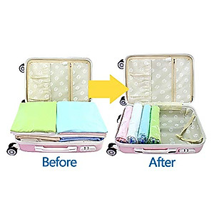 Ranvi 10 Travel Storage Bags for Clothing-Compression Bags for Travel-No Vacuum or Pump Bags-Save Space in Luggage Accessories(Small)