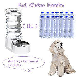 RIZZARI Automatic Pet Waterer,100% BPA-Free, Gravity Stainless Steel Water Dispenser,Large Capacity Water Feeder for Cats and Small and Medium-Sized Dogs (8L)