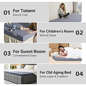 Unipon 3 Inch Firm Mattress Topper Full Size, Firm to Extra Firm Memory Foam Mattress Topper for Pressure Relief, Support Foam Bed Topper with Removable Bamboo Cover