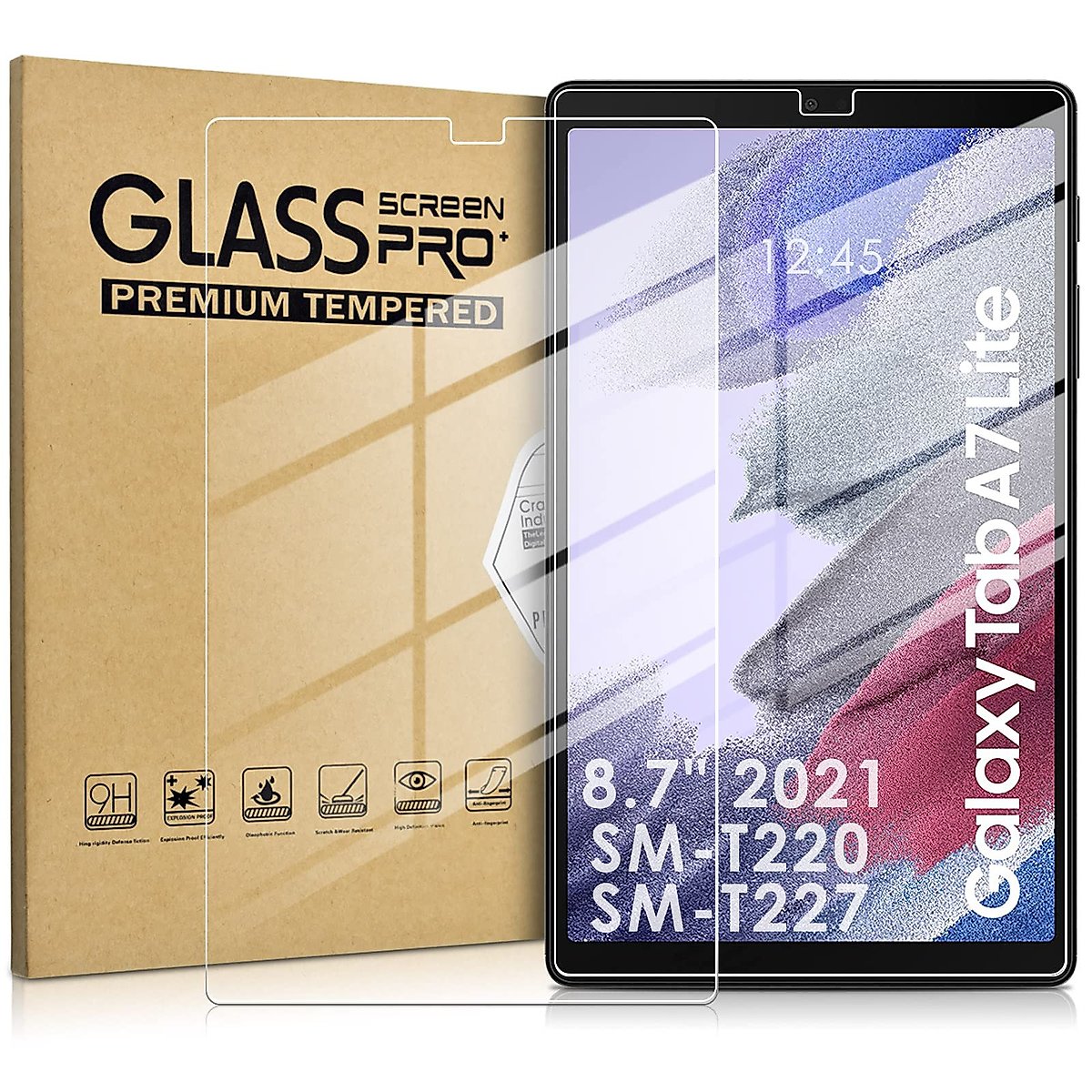 【2-PACK】DETUOSI Screen Protector for Samsung Galaxy Tab A7 Lite 8.7" 2021 (SM-T220/T227U/T225),Ultra-Clear/Case Friendly/Touch Sensitive/Bubble Free/Anti-Scratch Mica Galaxy Tab A7 Lite Tempered Glass