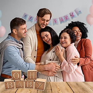 Oh Baby Blocks for Baby Shower Oh Baby Sign Small Wooden Baby Shower Table Decorations Centerpieces 1.6"