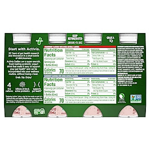 Activia Probiotic Dailies Strawberry and Blueberry Lowfat Yogurt Drinks, Delicious Daily Probiotic Yogurt Drinks to Help Support Gut Health, 8 Ct, 3.1 FL OZ