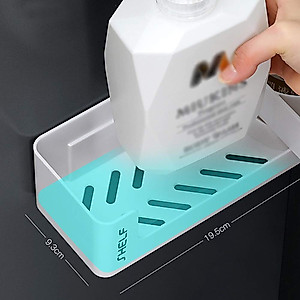 Corner Shower Caddy, YANHU Suction Cup NO-Drilling Removable Shower Shelf Adhesive Caddy Organizer Wall Mounted Organizer Basket Waterproof & Oilproof Shower Corner Rack for Bathroom & Kitchen - White