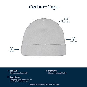 Gerber Baby Girls Cap and Mitten Sets Golden Floral 0-3 Months