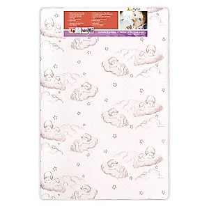 Dream On Me Sunshine 3" Spring Coil Portable/ Mini Crib Mattress I Waterproof I Green Guard Gold | Certified Dual-Sided Mattress I Vinyl Cover I Mini Crib Mattress