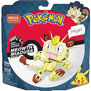 Mega Construx Pokemon Meowth Construction Set with Character Figures, Building Toys for Kids (169 Pieces)