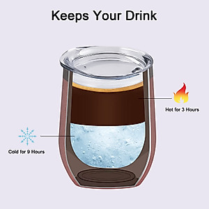 Lifecapido Graduation Gifts, Mastered It Class of 2023 Stainless Steel Wine Tumbler, Graduation 12oz Wine Tumbler with Lid and Straw for High School College Graduates, Masters Graduates, Rose Gold