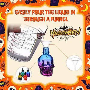 8Pack 1oz Skull Glass Dropper Bottles Empty Refillable Bottles Clear Skull Head Glass Bottle Liquid Bottling Dispensing Bottle with Eye Dropper Pipettes for Essential Oil/Beauty Oil Mix Dispenser