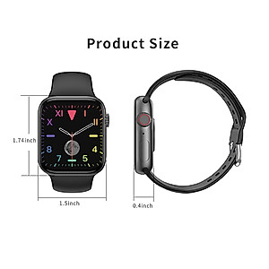 HCHLQL Smart Watch for Android iOS Phones Compatible with iPhone Samsung, Touchscreen Fitness Tracker Smartwatch with Call/SMS/Heart Rate/Pedometer for Men Women (Black)