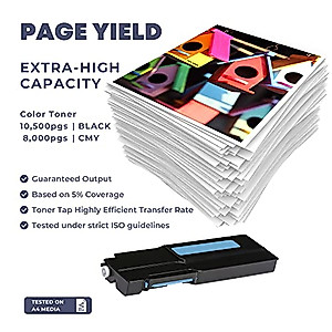 Toner Tap Extra High Yield for Versalink C400DN C400N C405DN C405N C400 C405 C400D (5-Pack Bundle) 106R03524 106R03526 106R03527 106R03525 Remanufactured Color Cartridges