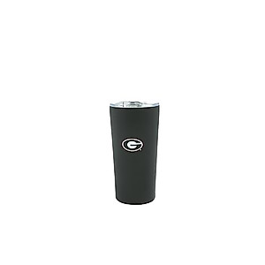 Decorvo Officially Licensed Collegiate Stainless Steel Tumbler - Double Walled Insulated Travel Thermos with Slide Lid - 18 oz (Georgia Logo - Black)