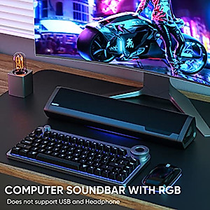 Saiyin Sound Bars for TV, with Bluetooth,Optical, AUX Inputs, 17-Inch Small Speakers with Visual Volume Adjustment & Wall Mountable