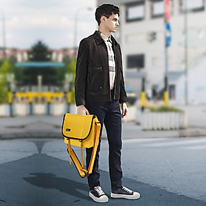 SIMTOP Crossbody Messenger Bag iPad Bag Shoulder Messenger Bag Durable Crossbody Shoulder Bag for Commuters and Travelers Water Resistant Scratch and Wear Eesistance Versatile YKK Zipper. (Yellow)