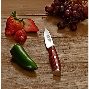 Ergo Chef Crimson Series Paring Knife 3.5-Inch - Forged High Carbon X50CrMoV15 German Stainless Steel with G10 Handles