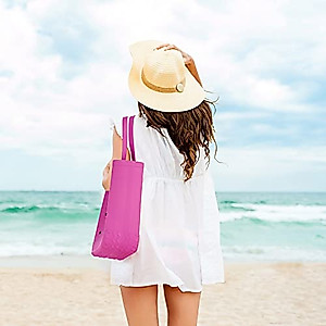 Rubber Beach Bag Tote Bags, Waterproof Washable EVA Portable Travel Bags Open Tote Bag Silicone Basket for Beach,Sport,Market, 15.6×12.2×5.1''