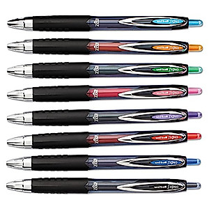 Uni-Ball 40110 Signo Gel 207 Roller Ball Retractable Gel Pen Assorted Ink Medium 8/Set