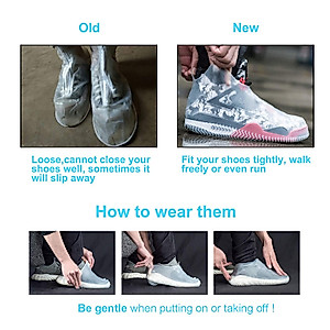 Silicone Shoe Covers, Waterproof Overshoes Reusable Slip Resistant Rain Shoe Cases for Men Women