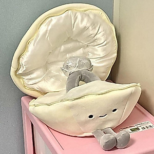 Drawelry Ring Box Plush Pillow Box Princess Diamond Ring Shell Case Throw Pillows Funny Soft Stuffed Dolls Sofa Bed Car Decor Pillow for Women Girls Wedding Valentine's Day Christmas Birthday Gifts