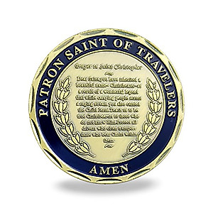 Patron Saint of Travelers Prayer Commemorative Coin St Christopher Challenge Coin for Travelers