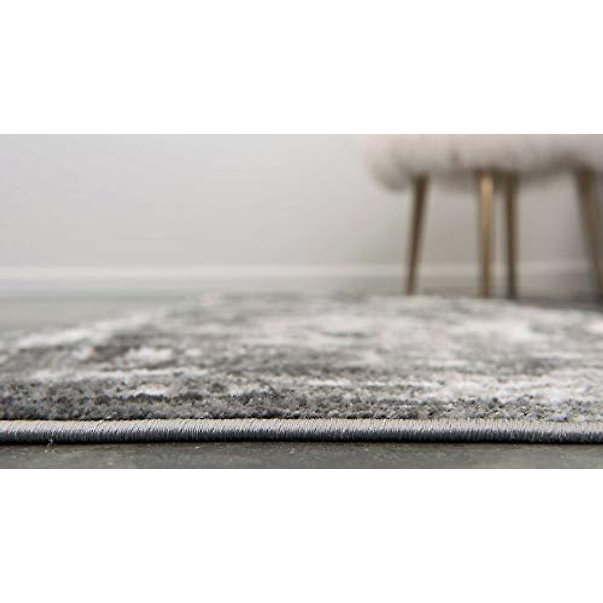 Unique Loom Sofia Collection Area Rug - Salle Garnier (3' 3" x 19' 8" Runner, Gray/ Ivory)