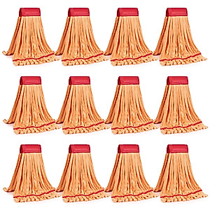 Matthew Cleaning Microfiber Tube Mop(Meduim,Orange,12Pack) Heavy Duty Mop Head Replacement,Excellent Absorbency,Premium launderability,Reusable,Loop end for Home,Commercial and Industrial Use