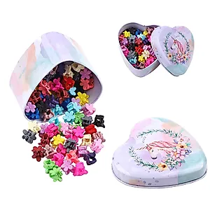 choicbaby 80PCS Baby Hair Clips for Girls 16 Different Variety of Colors Cute Baby Hair Accessories Mini Flower Hair Clip for Infant Fine Hair