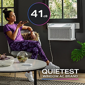 GE Profile ClearView Window Air Conditioner 8,300 BTU, WiFi Enabled, Ultra Quiet for Medium Rooms, Full Window View with Easy Installation, 8K Window AC Unit, White (Renewed)