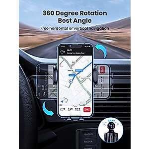 TOPK Car Phone Holder Mount, [2022 Upgraded Clip] Cell Phone Phone Mount for Car Vent 360° Rotation Universal Mobile Car Phone Holder for Smartphone