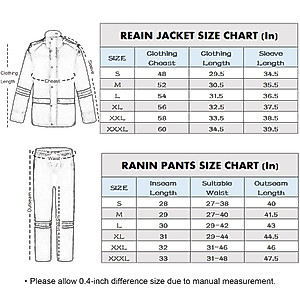 Ourcan Rain Suits for Men Waterproof Rain Gear Breathable Rain Coats Hooded Rain Jacket Pants