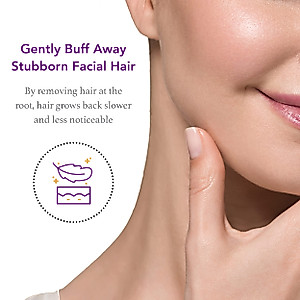 Hair Off Facial Buffer - Painless & Chemical Free Facial Hair Remover & Gentle Face Exfoliator - Hair Eraser to Slow Regrowth on Chin, Lip & Cheeks (3 Buffers Per Box, Pack of 4)