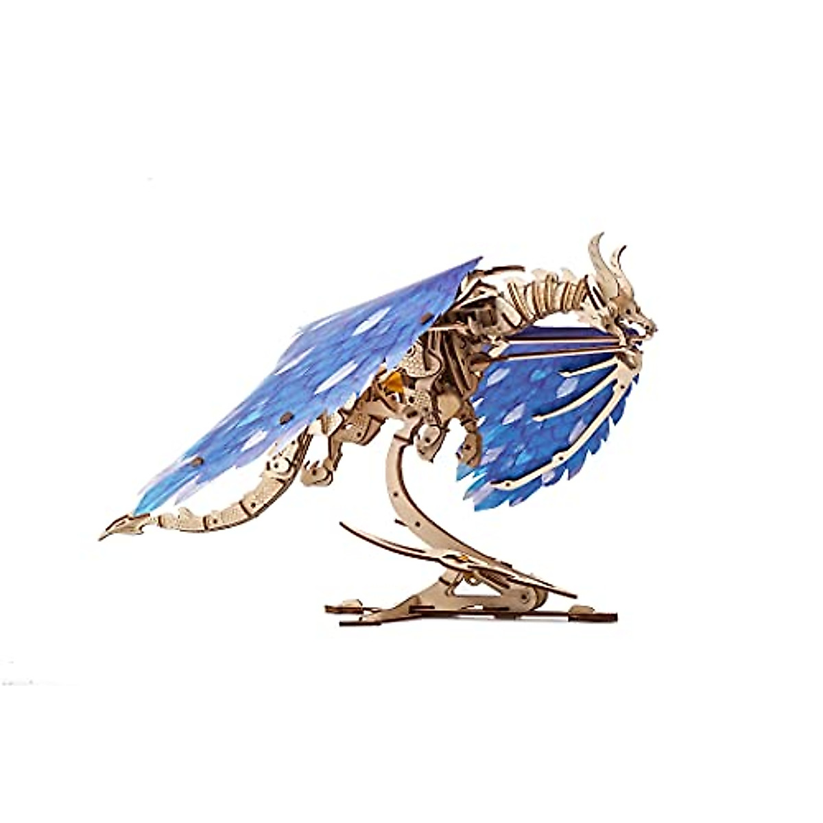 UGEARS Windstorm Dragon 3D Puzzle - Self-Assembly 3D Wooden Puzzles for Adults and Kids - Realistic 3D Dragon Puzzle Wood Model Kit with Rubber Band Motor - Laser-Cut Wooden Puzzle Mechanical Toy