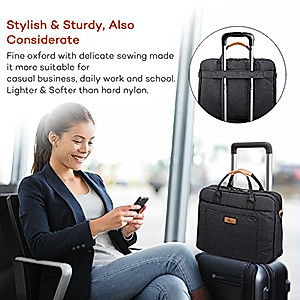 E-Tree Laptop Bag, 15.6 inch Shockproof Padded Laptop Case Briefcase Computer Bag Messenger Bag Work Bag 15 inch for Men Women Black