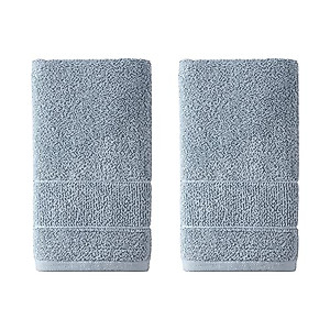 Tommy Bahama- Hand Towels, Absorbent & Fade Resistant Cotton Towel Set, Fashionable Bathroom Decor (Island Retreat Bay Blue, 2 Piece)