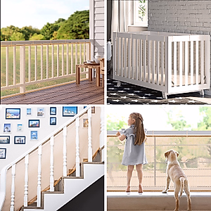 Banister Guard for Baby 10x3ft, Rail Mesh Netting for Stair, Balcony, Child Safety Net Safe Railing Barrier for Kids, Pets, Toys (10x3ft, Brown)