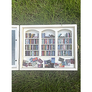 Generic Shake Away Anxiety Bookshelf,Stress Reliever,with 350Pcs Miniature Book Match Boxes Display Case Cabinet Decoration, for Book Lovers (white)