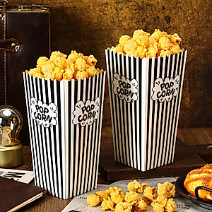 Popcorn Boxes, DECYOOL 30 Movie Night Popcorn Paper Buckets 7.88 Inches Tall Large & Holds 46Oz Capacity Popcorn Bags Individual Servings for Home,Carnival Party, Supplies