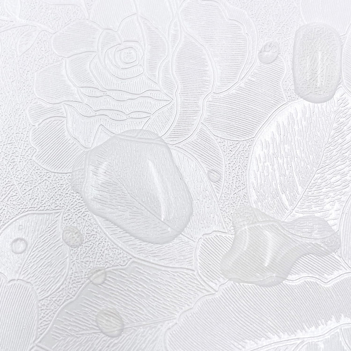 SimpleLife4U White Rose Flower Furniture Paper Adhesive Shelf Liner DIY Storage Chest Drawers 17.8 Inch by 9.8 Feet