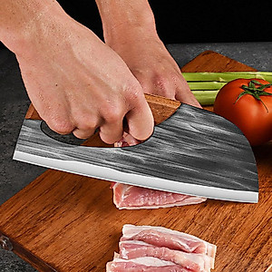 Multifunction Chinese Chef Knife, 9.5 Inch Stainless Steel Meat Cleaver, Effort Saving Kitchen Knife, for Home Outdoor Cooking, Kitchen Deboning, Camping BBQ, 𝘔𝘺 𝘖𝘳𝘥𝘦𝘳 𝘋𝘦𝘢𝘭𝘴