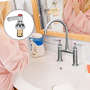 Hot Spindle Assembly for 002714-40 Eterna Valve Replacement, Hot Side Handle Stem Assembly Brass Replacement Sink Valve Commercial Faucet Parts for T&S