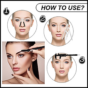 6 Pieces Tattoo Eyebrow Ruler 3 Point Positioning Ruler Mini Caliper Double Scale Vernier Caliper Eyebrow Golden Ratio Caliper Microblading Ruler Gauge Ruler Measuring Tool with Eyebrow Shaver