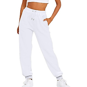 Vickyleb Trousers Drawstring Casual Pants Elastic Cotton Back Linen Womens Waist Pants Pants Casual Romper Pants for