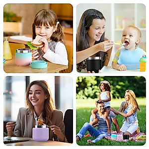 TIME4DEALS Kids Thermo Insulated Food Jar for Hot Food - 13.5oz Food Thermo for Kids Stainless Steel Lunch Containers Wide Mouth Leak Proof with Lids Airtight for Girls (Candy)