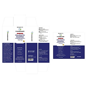 PHARMBANNER Anti-Fungal Shampoo for Folliculitis, Seborrheic Dermatitis, Scalp Psoriasis - Relieves Itchy & Dry Scalp